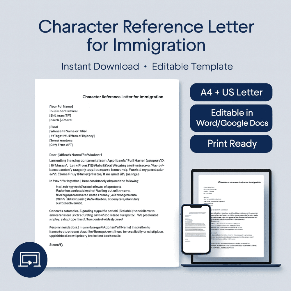 Good Moral Character Letter Template (Editable, USCIS) | Digital Stockist